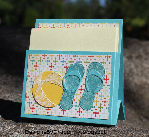 Designs by Dragonfly: Notepad Holder ~ Beach Balls and Sandals