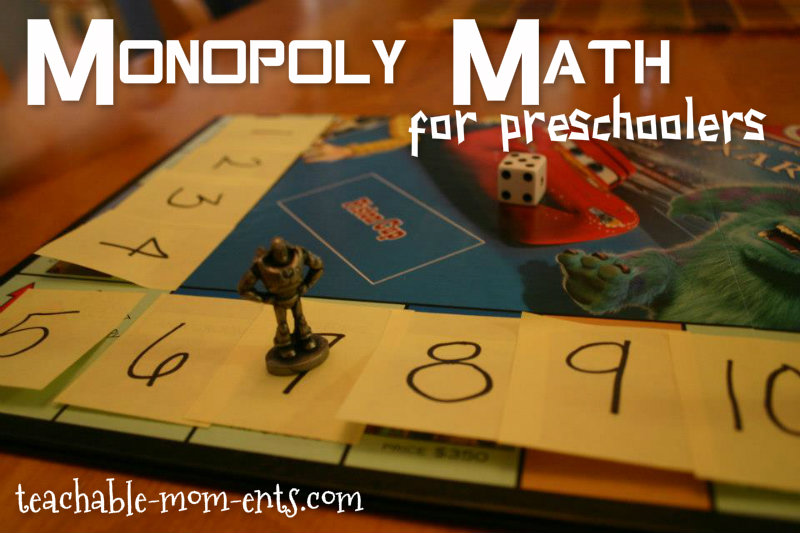 Monopoly Math {for preschoolers}