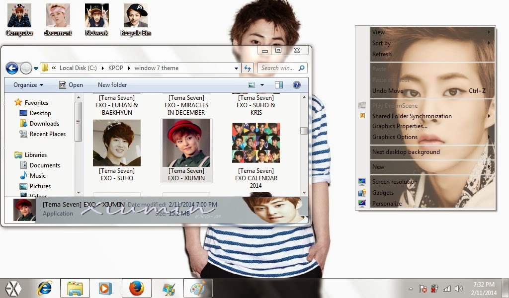 My Kpop Fanatik: EXO M - XIUMIN WINDOWS 7 THEME