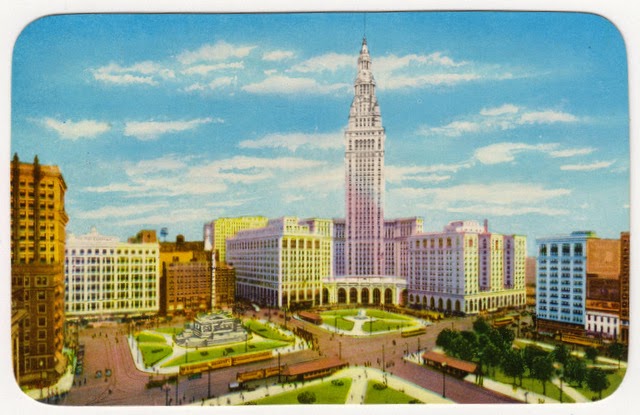 One Postcard a Day: Public Square and Union Terminal Tower, Cleveland, Ohio