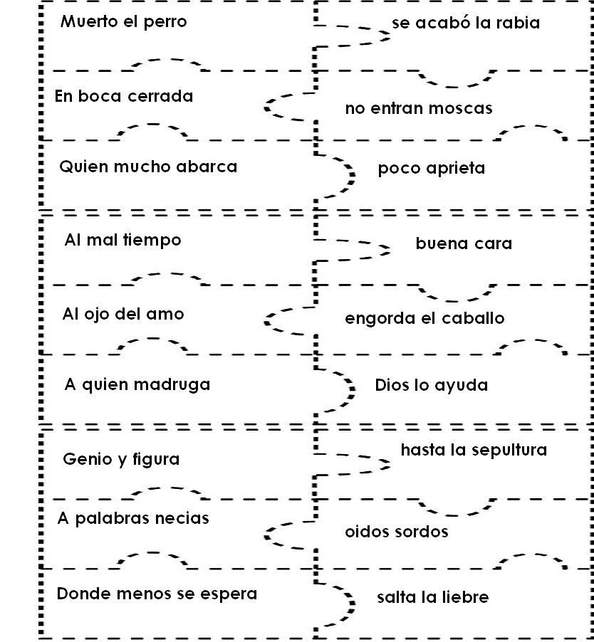 REFRANES memorama-rompecabezas - todo para tu clase