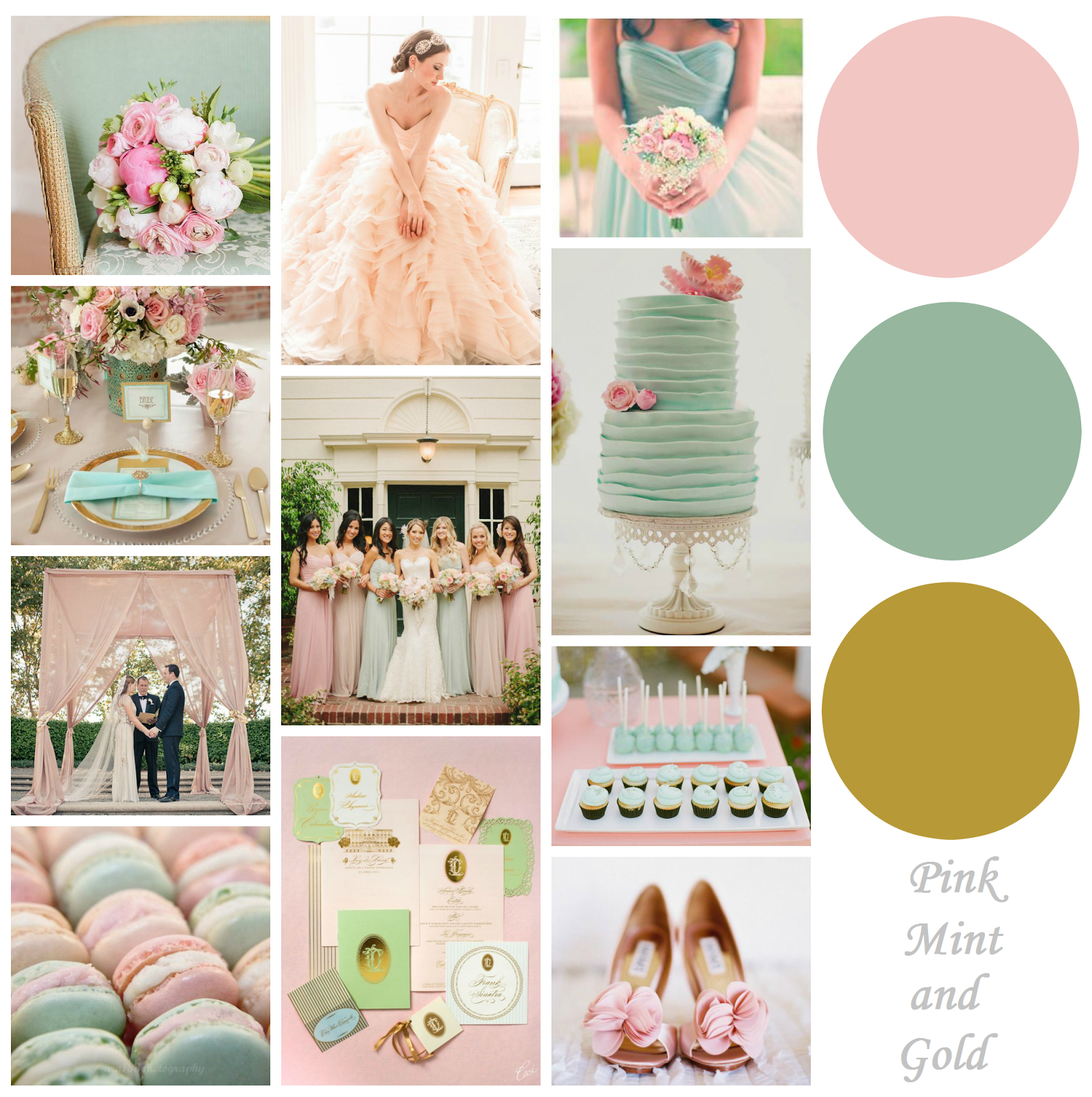 Bespoke and Beautiful: Mood Board Monday - Pink, Mint, & Gold Lovliness