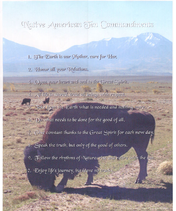New Native American Legends Everyday: Native American Ten Commandments