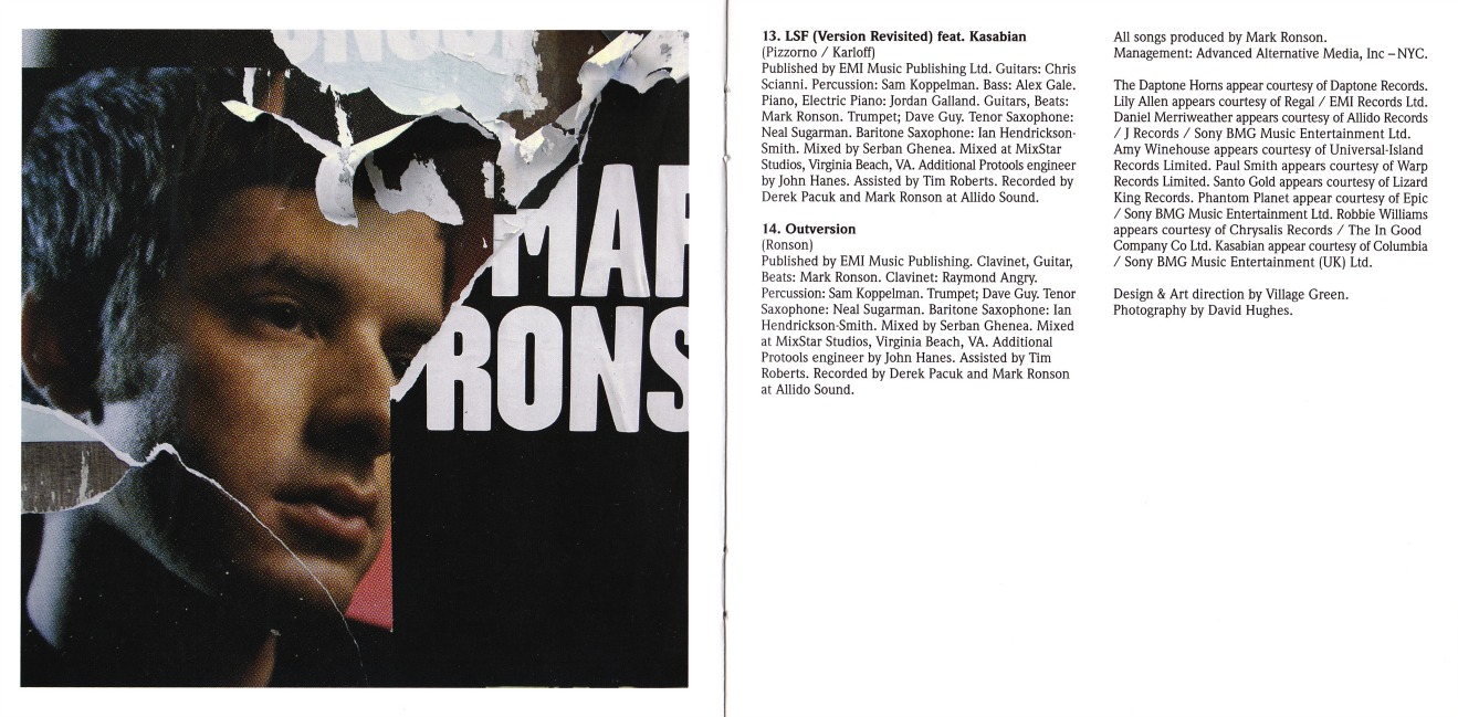 Encarte: Mark Ronson - Version - Encartes Pop