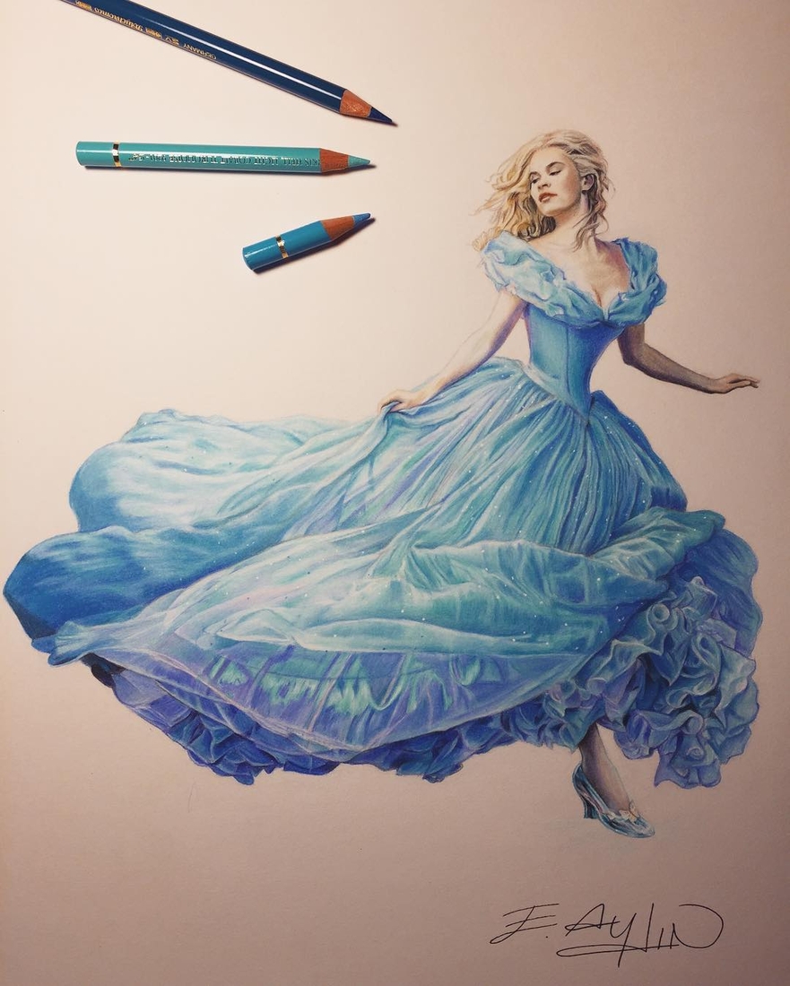 Cinderella Pencil Drawing