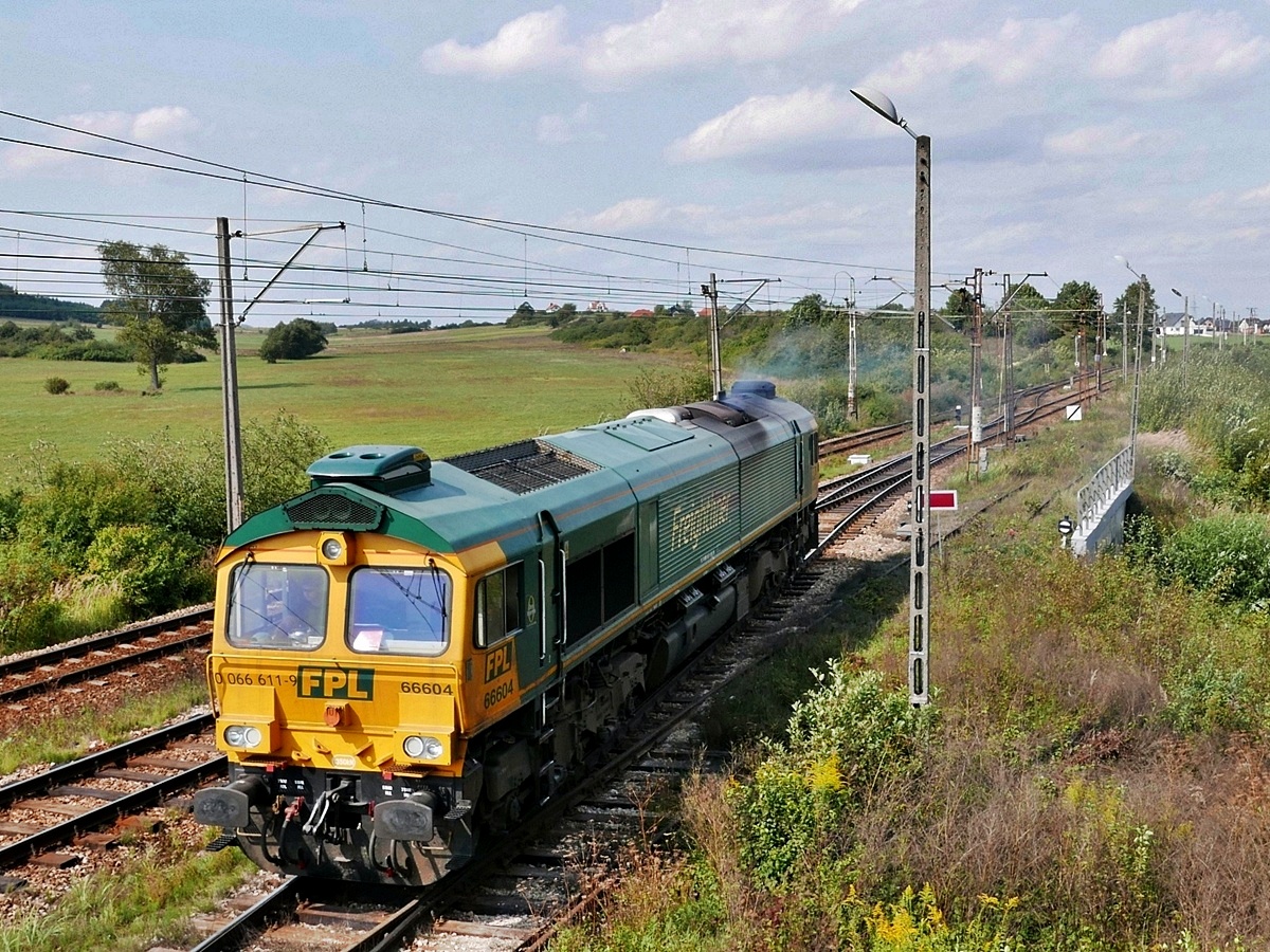 Class 66604 FPL na stacji Nida | Kolejowe Kielce