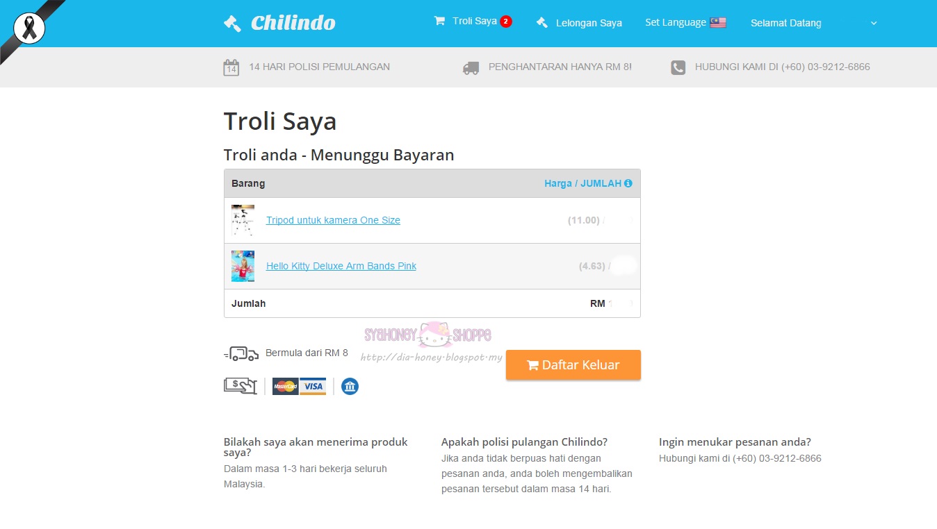 Primadona Hello Kitty : The Hello Kitty Bride Says: : :: Cara beli/bida barang di Chilindo