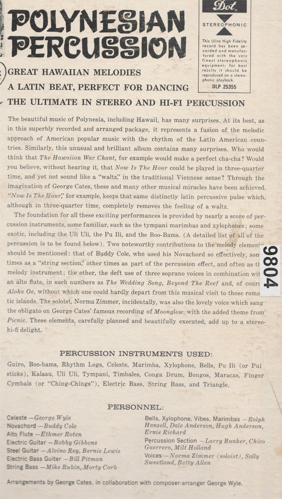 DJ Twain's Lawrence Welk Collection: GEORGE CATES' POLYNESIAN ...