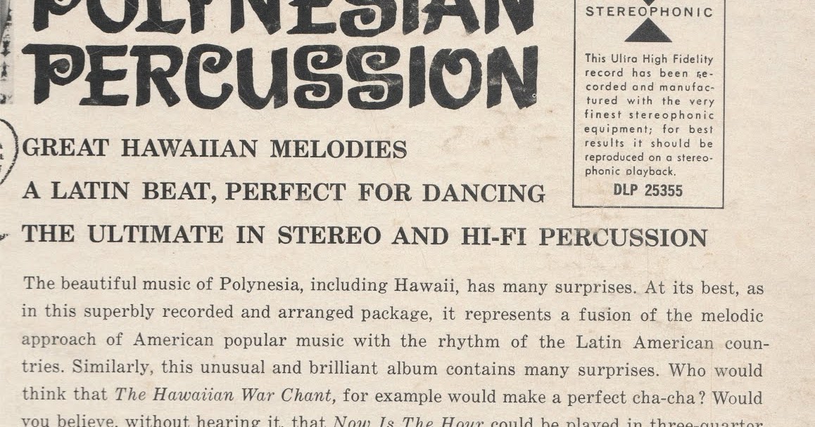 DJ Twain's Lawrence Welk Collection: GEORGE CATES' POLYNESIAN ...