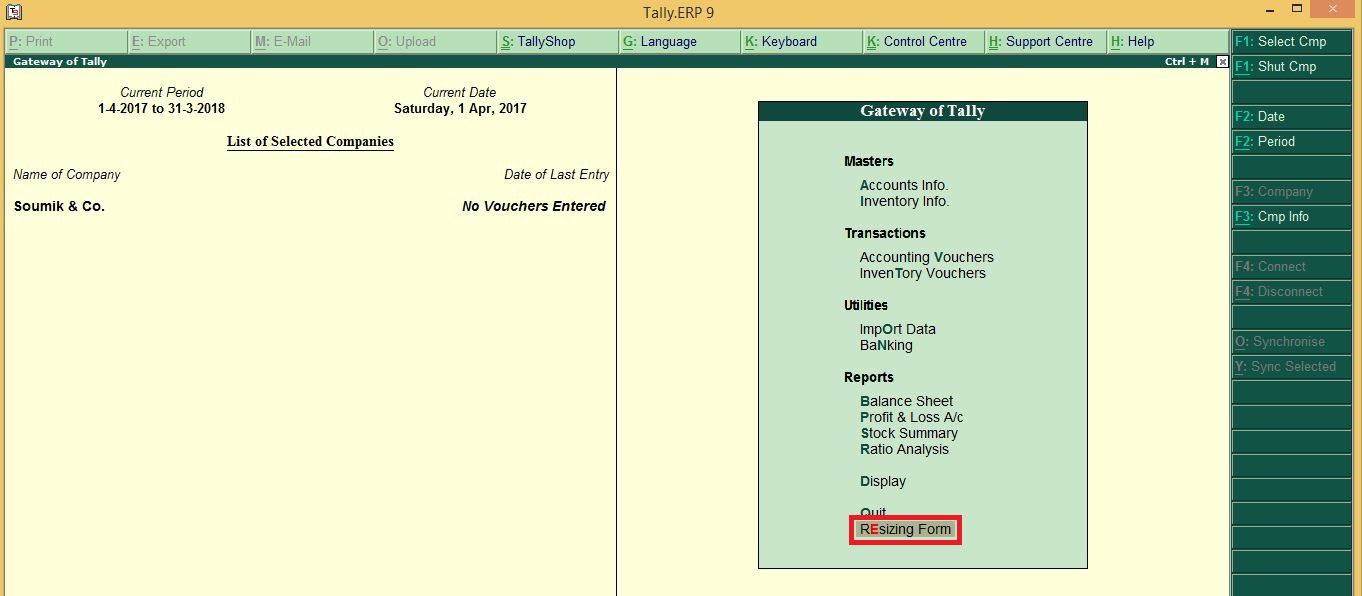 tally: Resize Form or Screen in Tally ERP 9 using TDL ( Tally Developer ) tally: Resize Form or Screen in Tally ERP 9 using TDL ( Tally Developer )