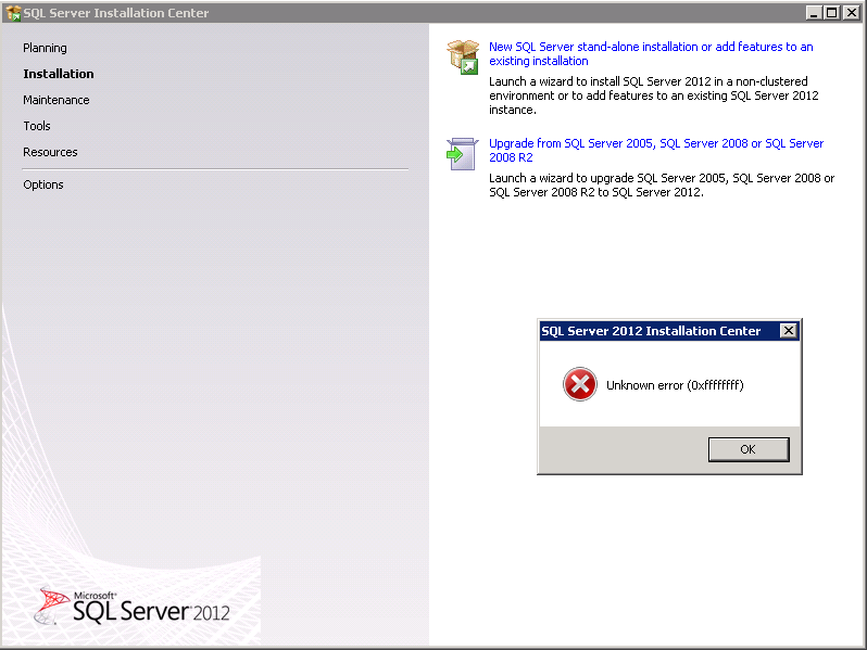 Kuebiko Sql Server Installation Unknown Error 0xfffffff