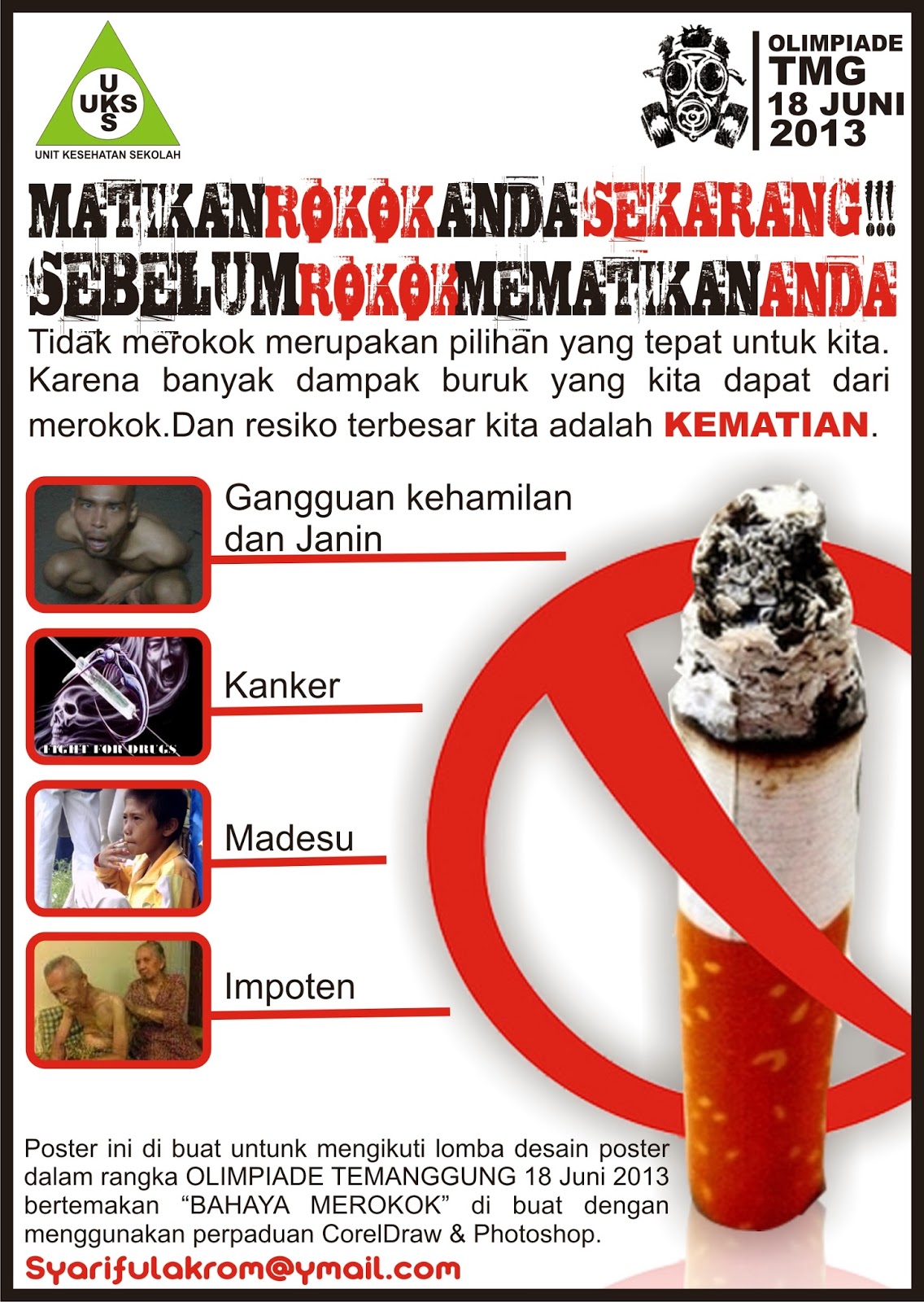 Desain Corel Draw & Photoshop: Poster Bahaya Rokok