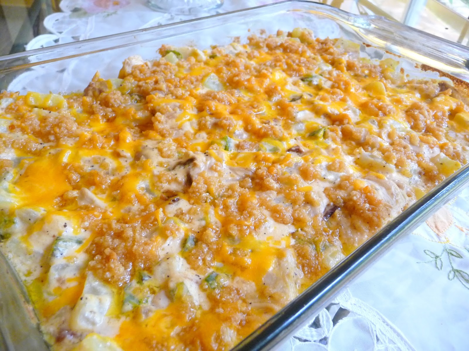 CHEESY CHICKEN "POTATO" CASSEROLE