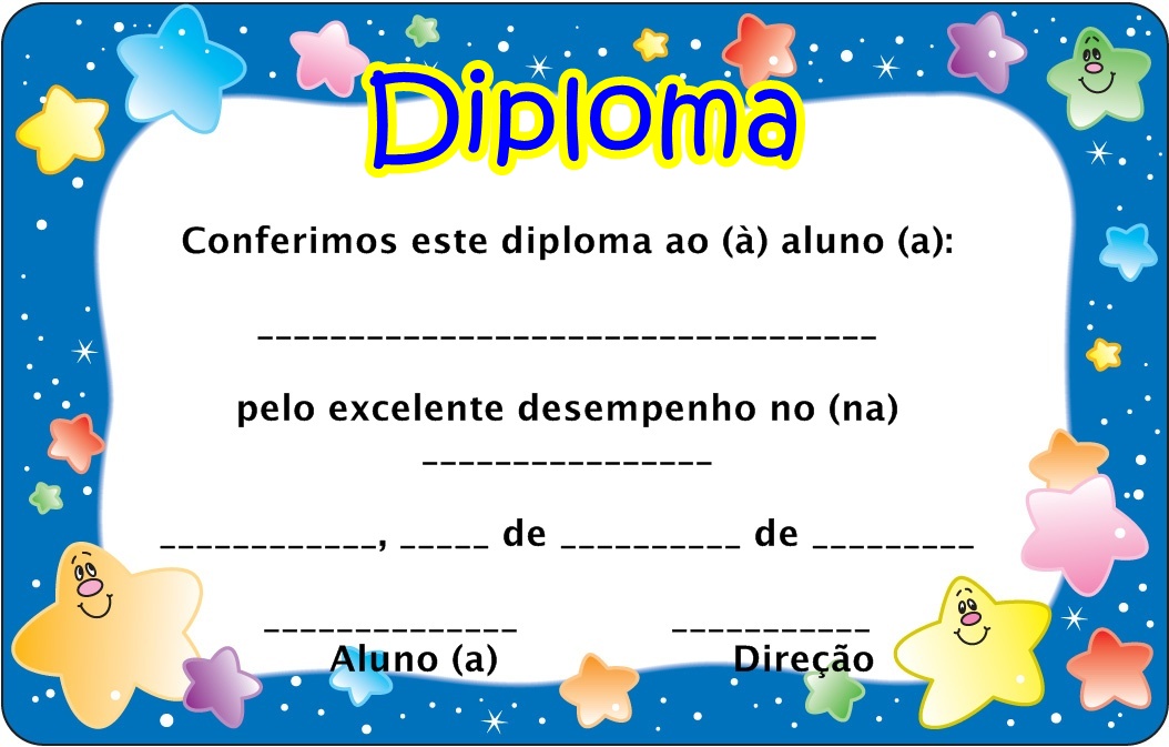 MODELOS DE DIPLOMAS EDUCAÇÃO INFANTIL PARA IMPRIMIR.