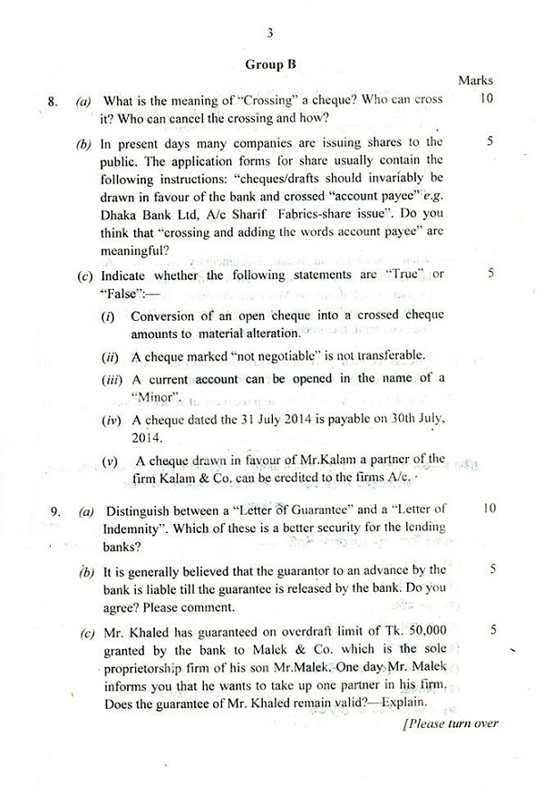 Laws and Practice of Banking Question 2011-2018 - Banking Diploma Education