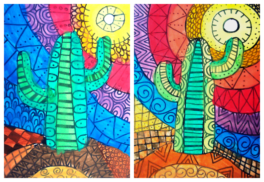 Plastiquem: CACTUS AMB ZENTANGLES