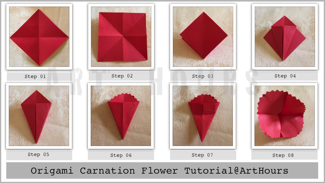 ArchGuide Origami Carnation Flowers Tutorial archguide-origami-carnation-flowers-tutorial