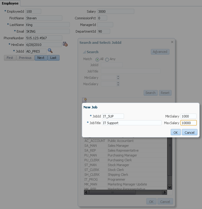 Andrej Baranovskij Blog Create Row From The Standard Adf Ui Lov Component