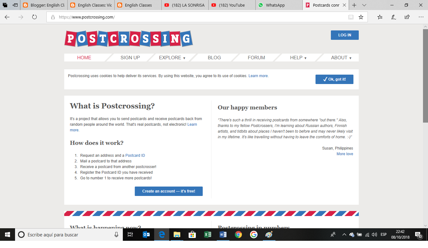 English Classes: Postcrossing