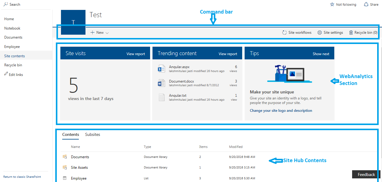 Office365 UI New look on Site contents | SharePoint