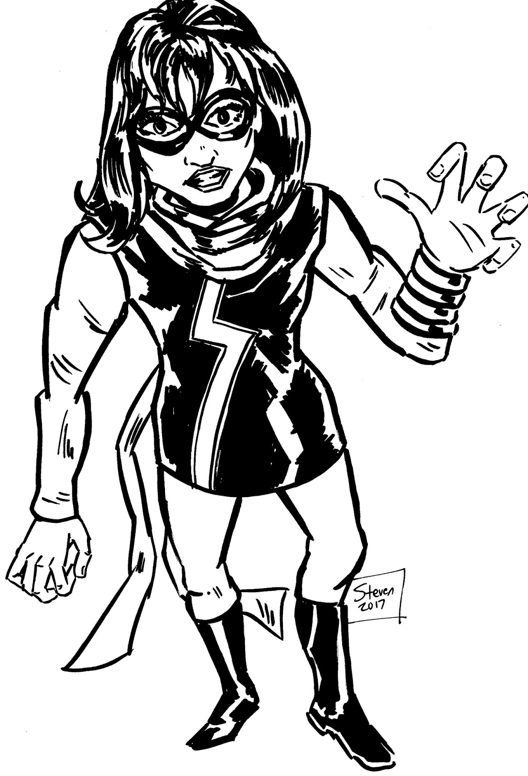 Fedscomic: Ms. Marvel drawing-ink and color
