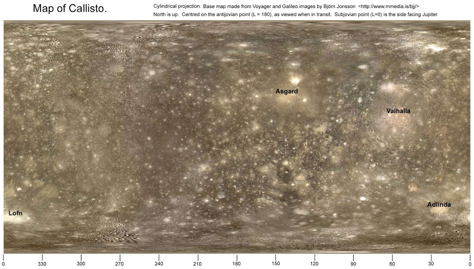 SISTEMA SOLARE: CALLISTO il più esterno dei satelliti MEDICEI di GIOVE ...