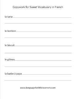 Language for Little Learners: Sweet French Words - Copywork Pages