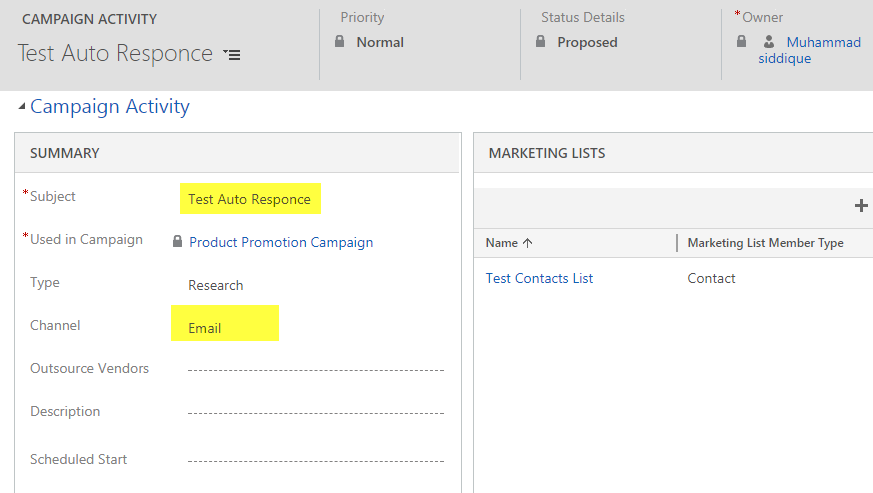 Mahsud's Dynamics CRM Blog: Campaign Response