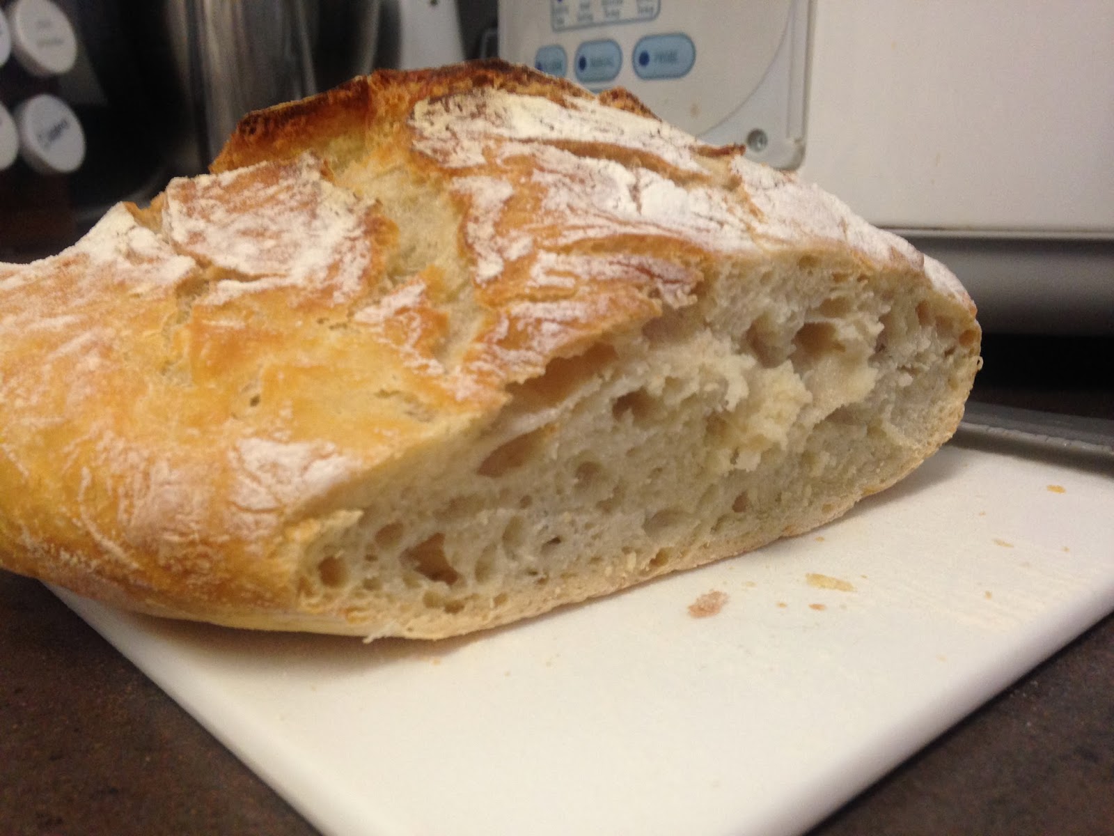 Goat Cheese and Peaches: Crusty No-Knead Bread