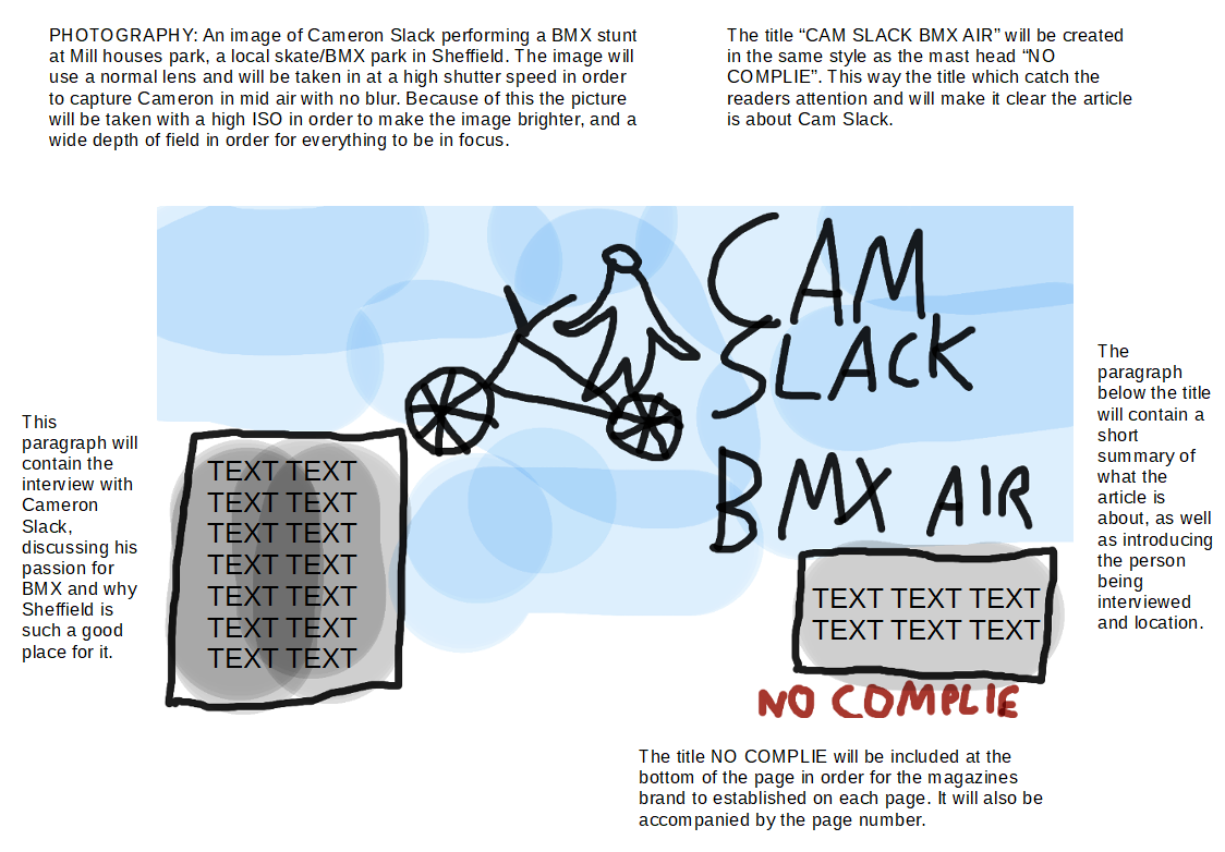 Unit 3: Creative Media Products: LO2: Annotated visualisation diagrams