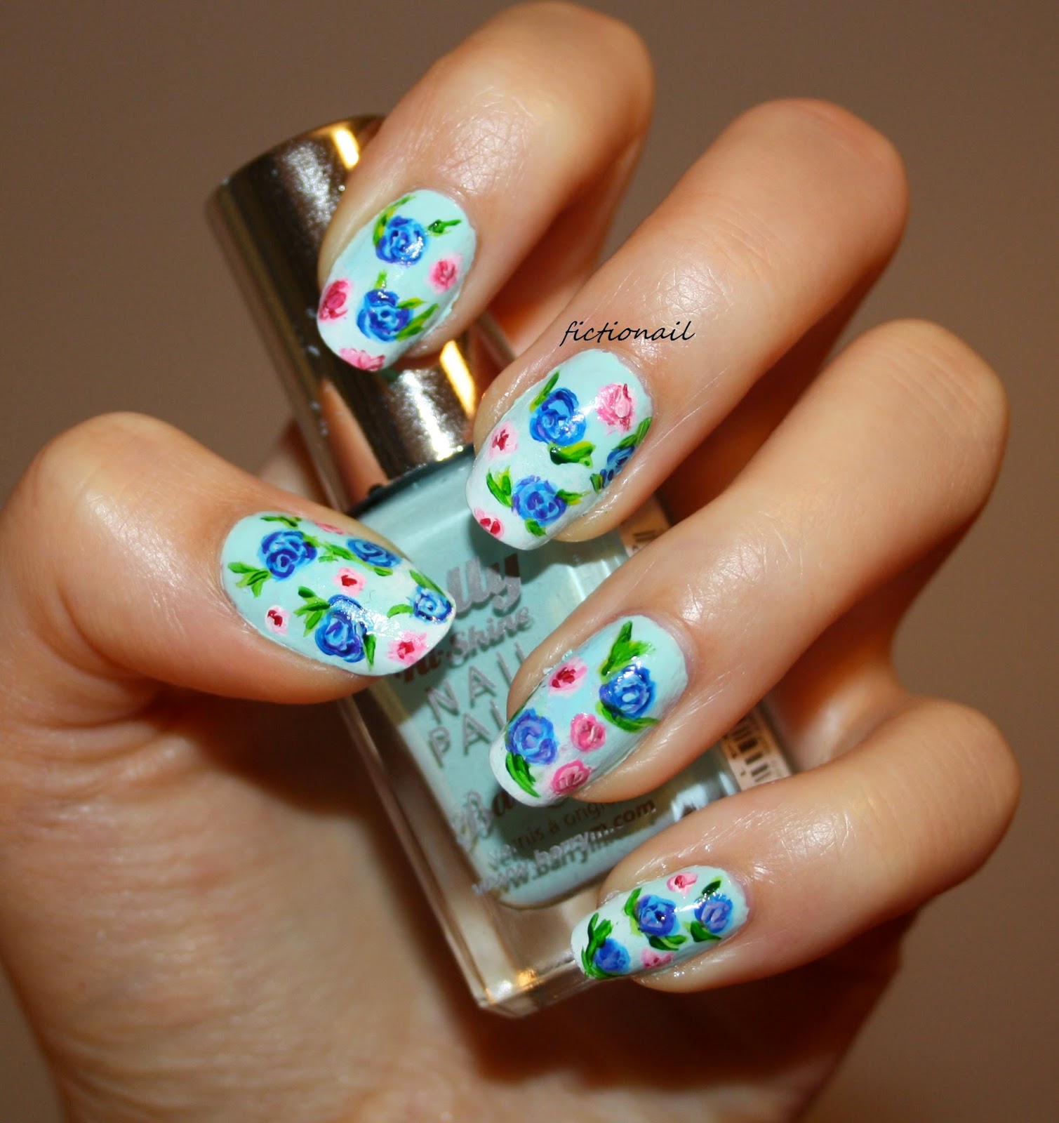Blue Rose Nails
