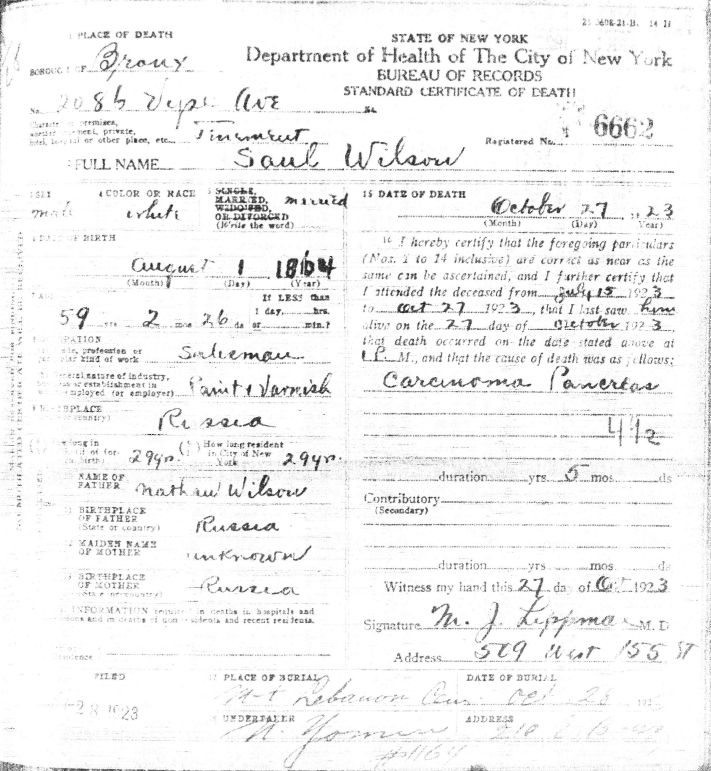 (going) The Extra Yad: Treasure Chest Thursday: Saul Wilson's Death ...