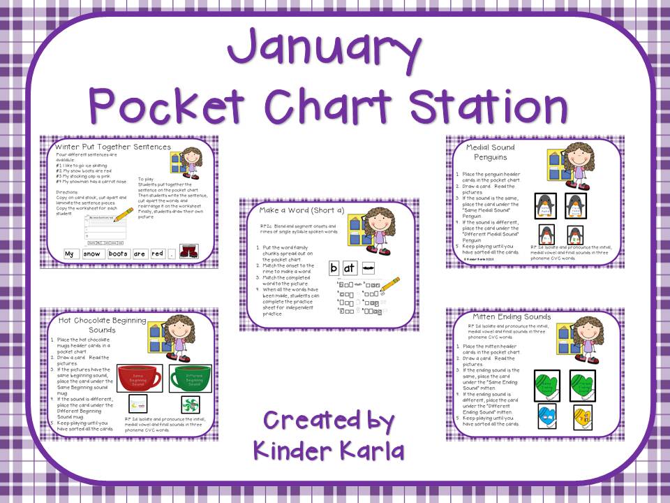 Karla's Kreations: Pocket Chart Stations FREEBIE