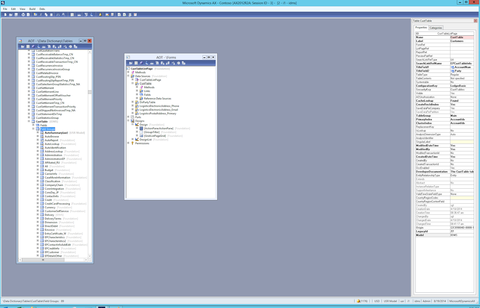 Microsoft Dynamics AX: fast tab summary