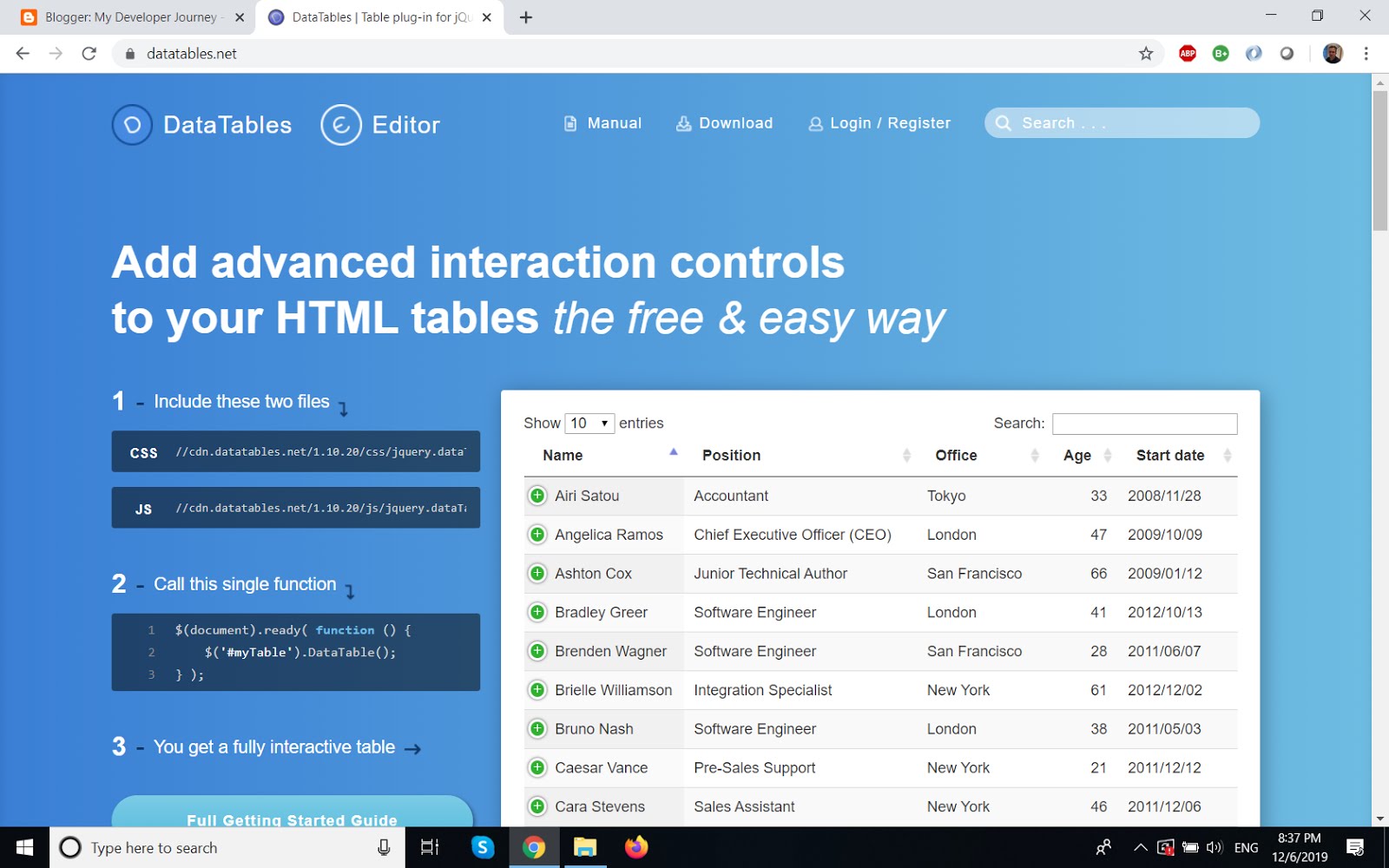 My Developer Journey: DataTable.js Tutorial for .Net Core Razor Pages ... My Developer Journey: DataTable.js Tutorial for .Net Core Razor Pages ...