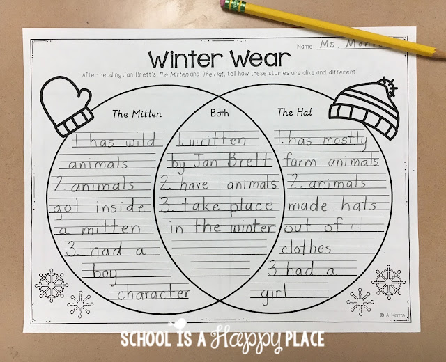 School Is a Happy Place: Put On Your Hat and Mittens: Literacy ...