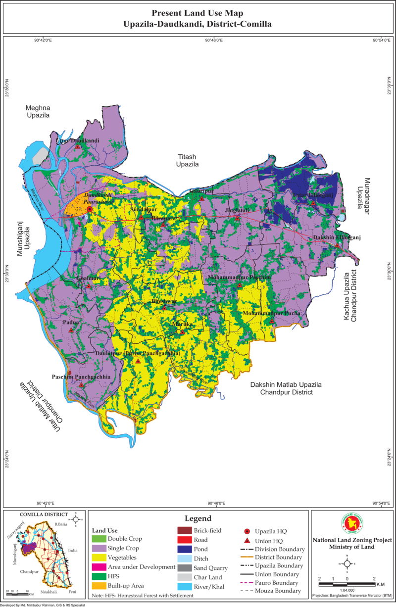 Mouza & Land Use Maps of Daudkandi Upazila, Comilla, Bangladesh ...