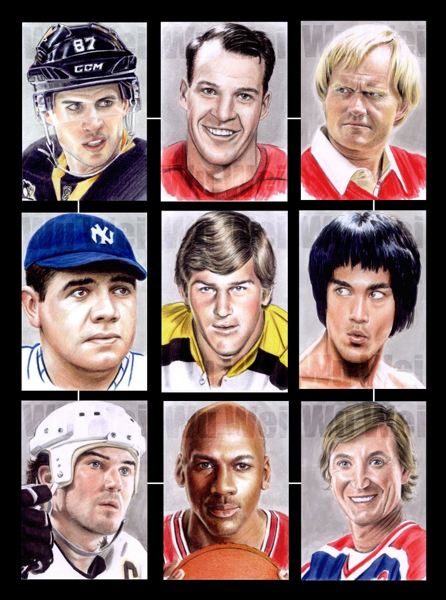 Portraits by Wu-Wei: Sports Stars miniatures