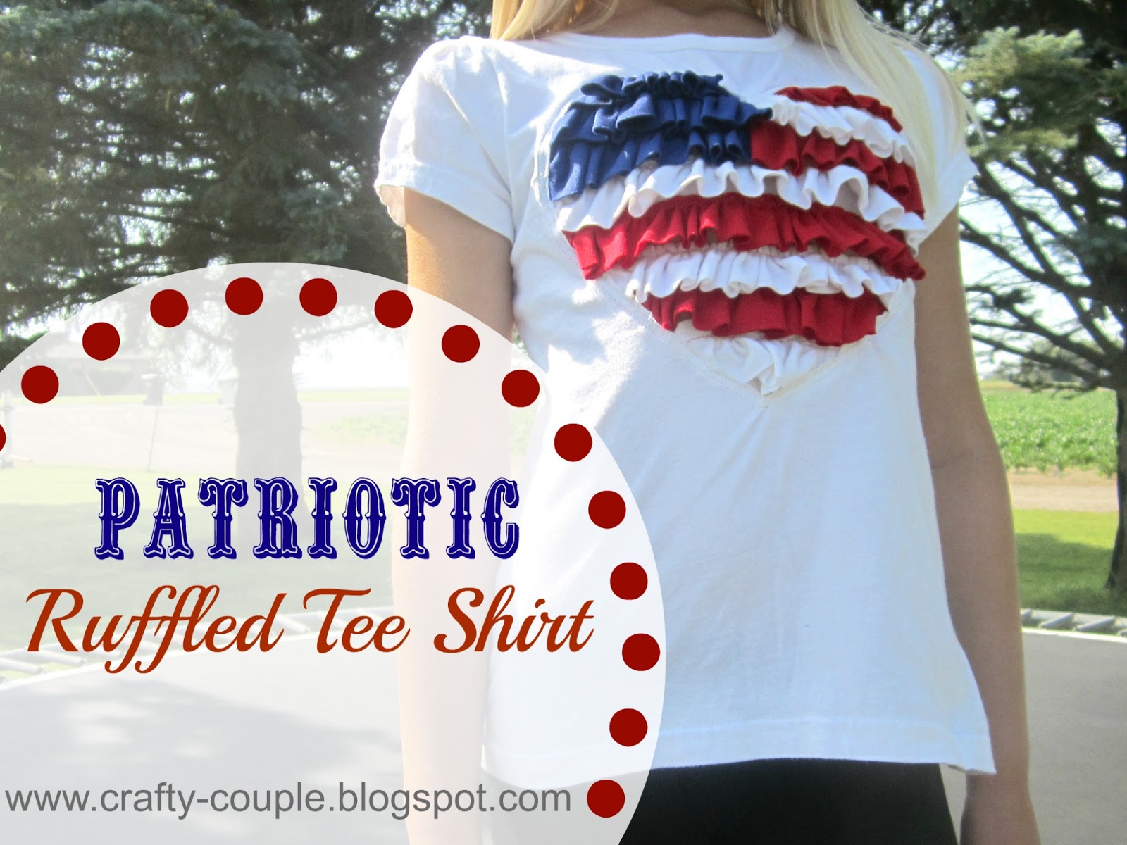 crafty couple: Patriotic Ruffled Flag Tee Shirt