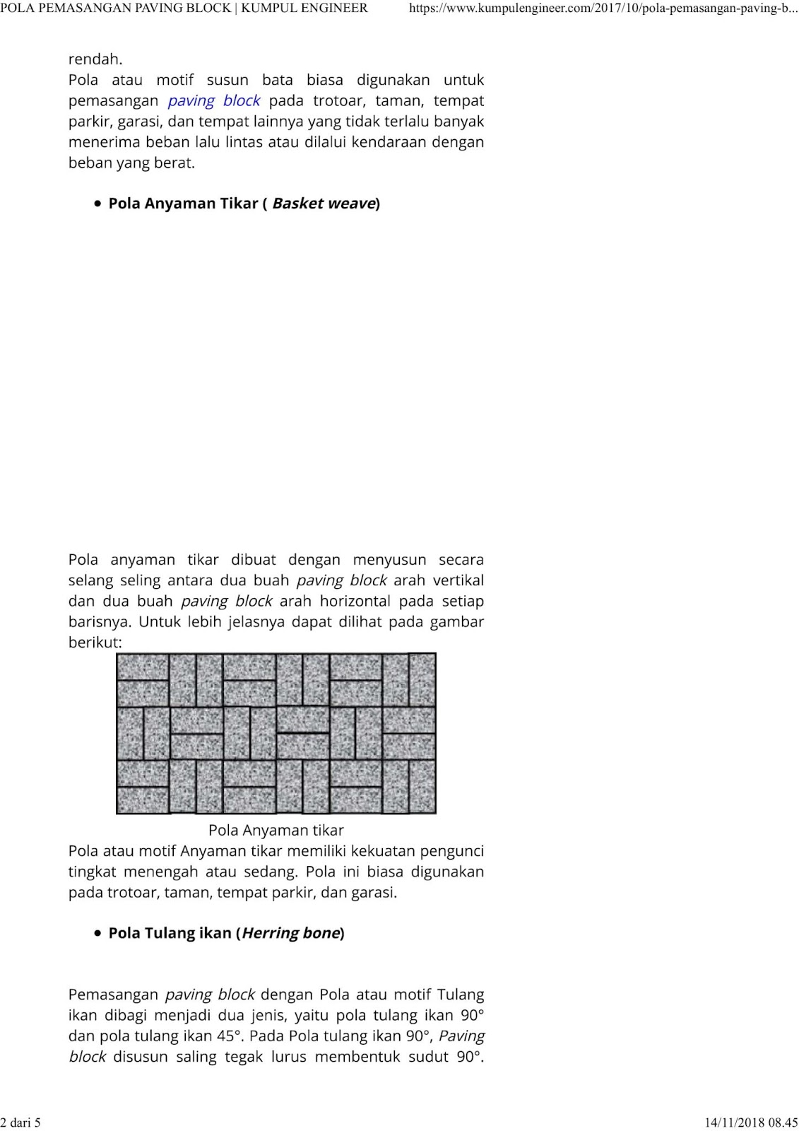 Al Ilmu (Berbagi Ilmu Opo Wae): POLA PEMASANGAN PAVING BLOCK