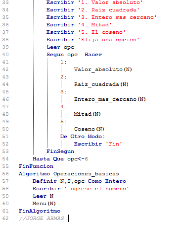 Estructura y comandos de PseInt