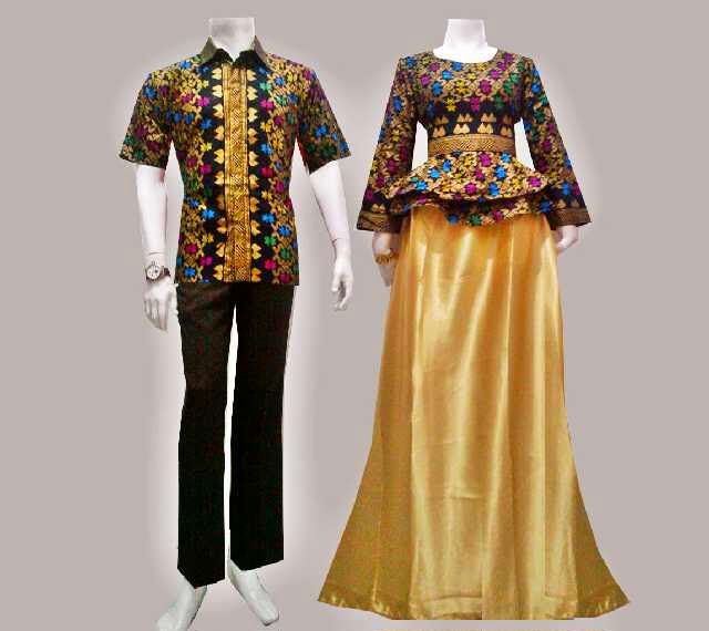 Baju Batik Gamis Modern Songket Prodo - Batik Bagoes Solo
