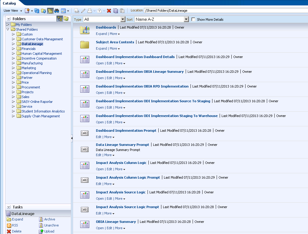 Berke Öz: Oracle Fusion Middleware: OBIA Catalog Deployment - OBIA Catalog Taşıma