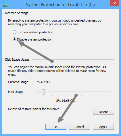 How to Disable or Configure System Restore in Windows 8/8.1