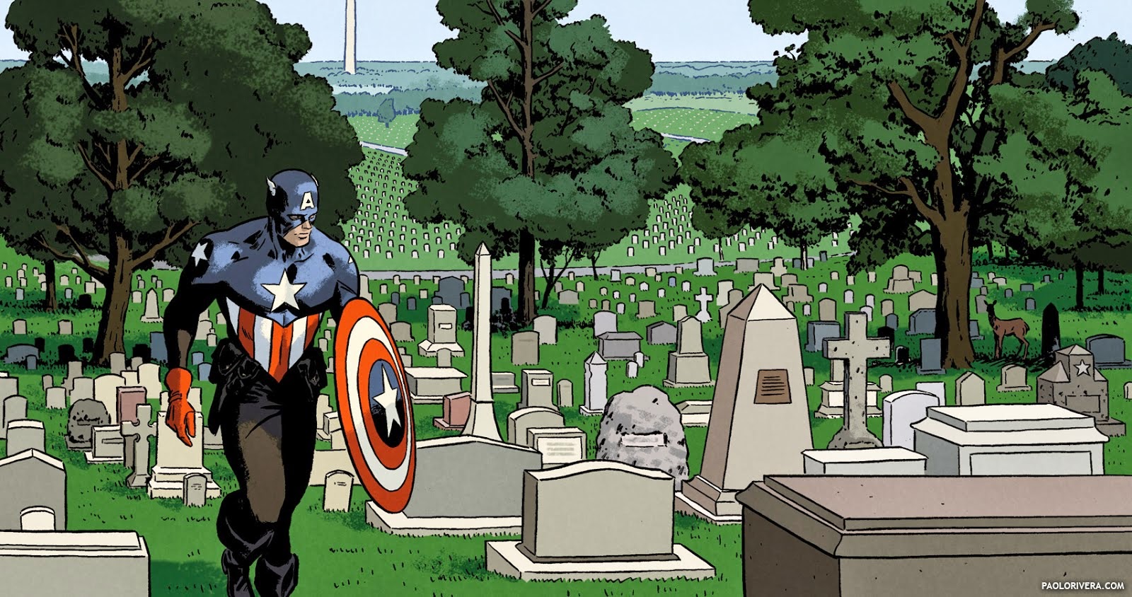 Fashion and Action: Memorial Day - Captain America Art by Paolo Rivera