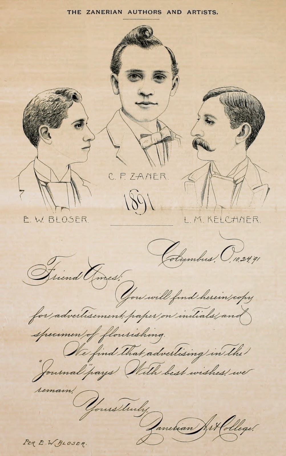 Tenth Letter of the Alphabet: Lettering: Lloyd M. Kelchner, Master Penman