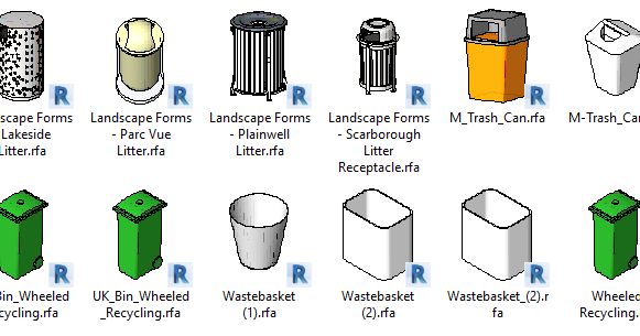 Thư Viện Thùng Rác ( Recycle Bin ) - File Revit ~ Library Architecture