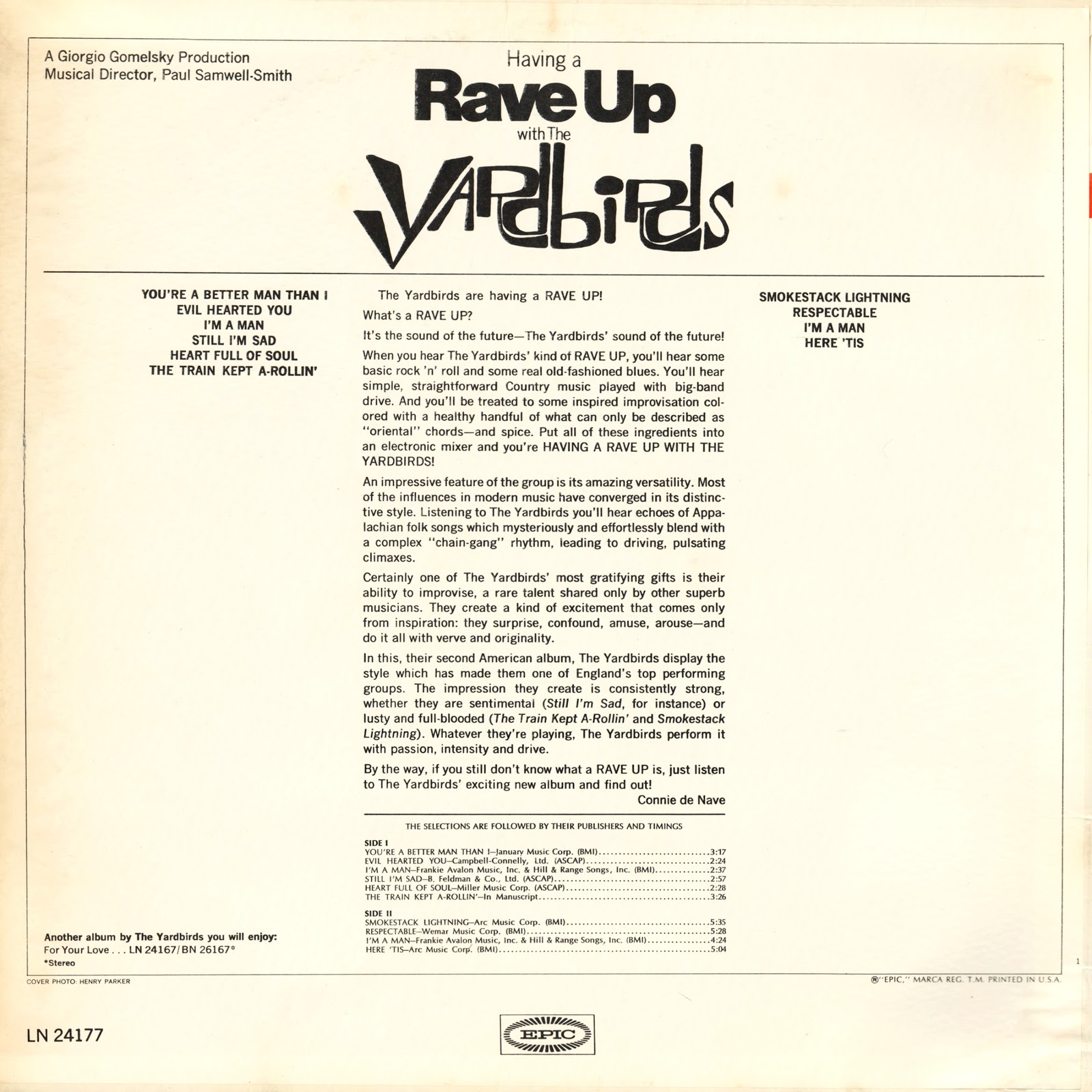 1965 Having A Rave Up With The Yardbirds! - The Yardbirds - Rockronología