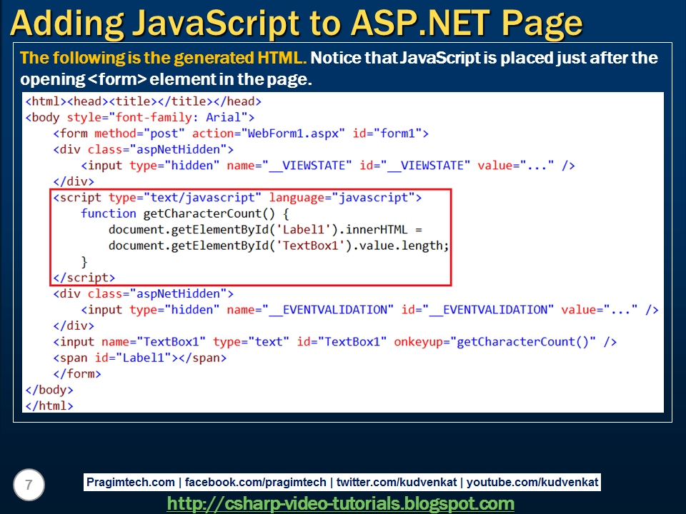 Sql server, .net and c# video tutorial: RegisterStartupScript and ...