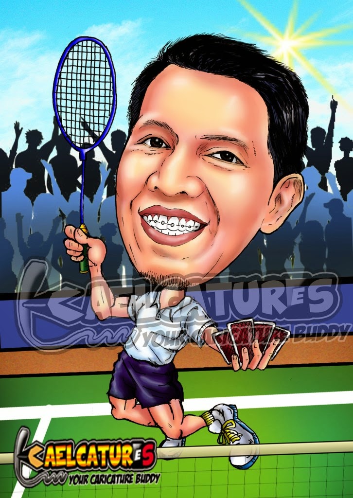 Kaelcatures: Caricature for Badminton Enthusiast